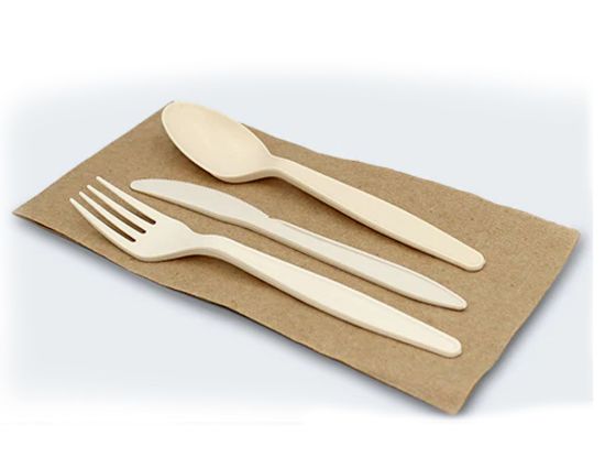 50 Kits Cubiertos Desechables Biodegradable Estuchados. CorreosClic
