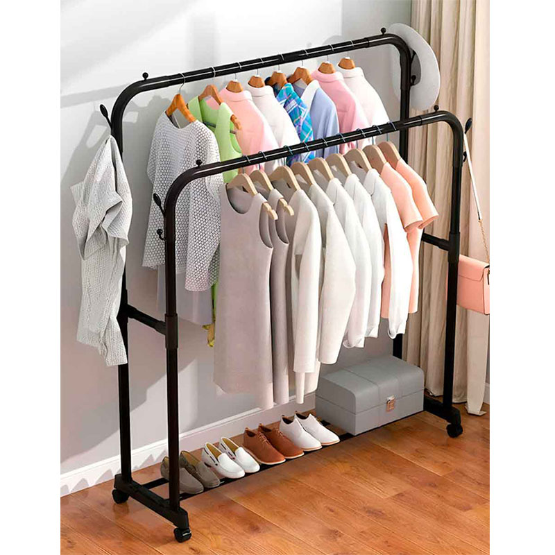 Perchero de ropa doble con hojas. CorreosClic